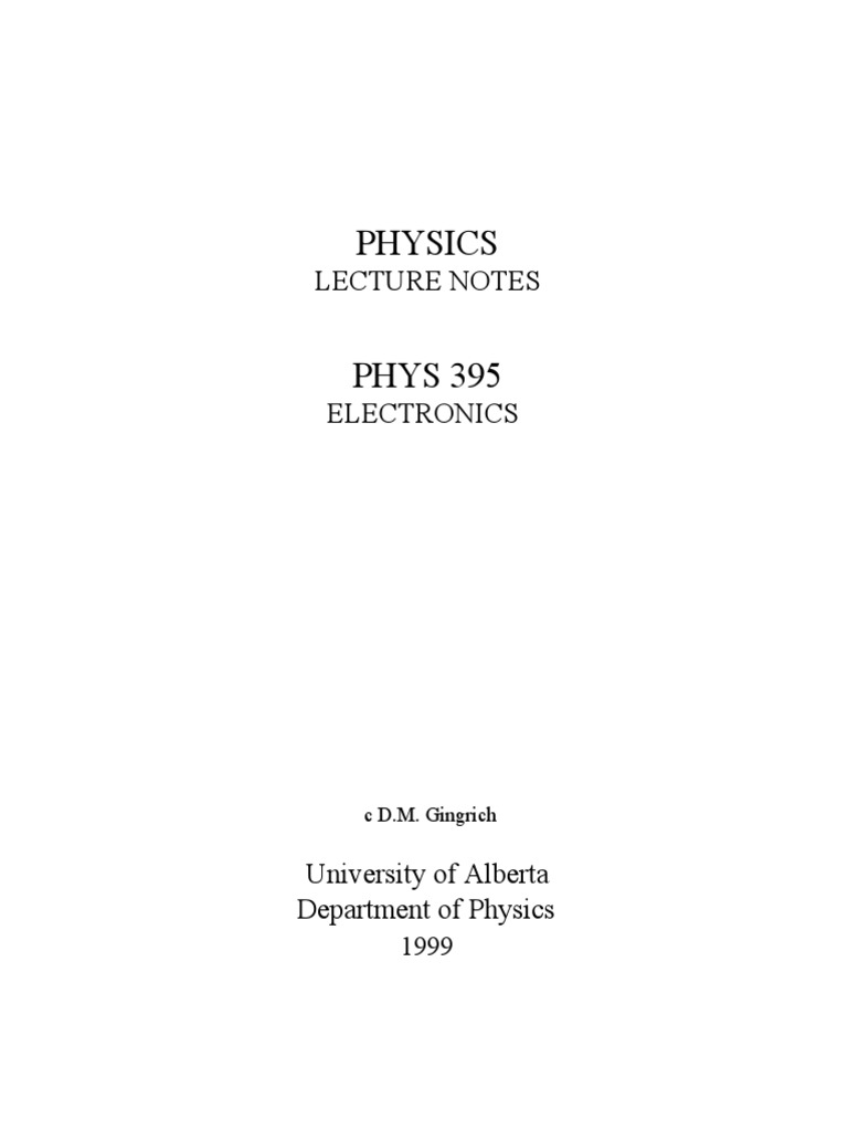 Physics: Lecture Notes | PDF | Electrical Network | Voltage