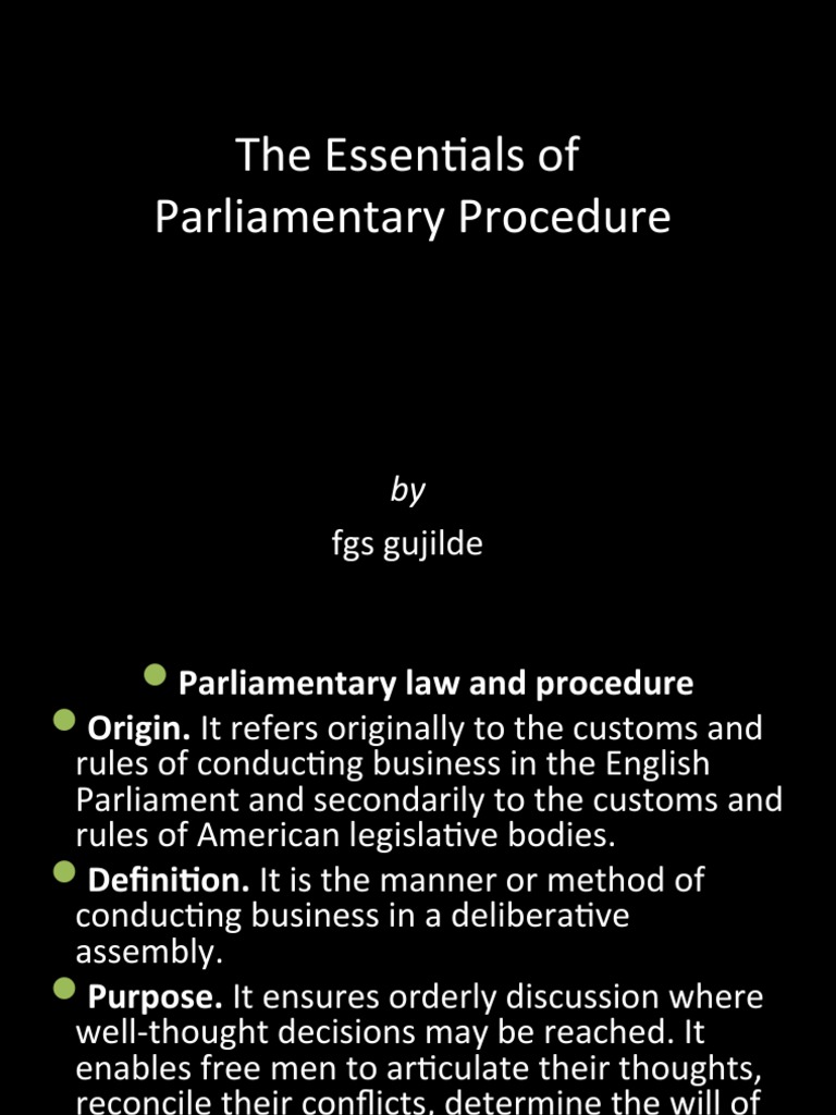 Understanding Parliamentary Procedure Essentials | PDF | Repeal ...