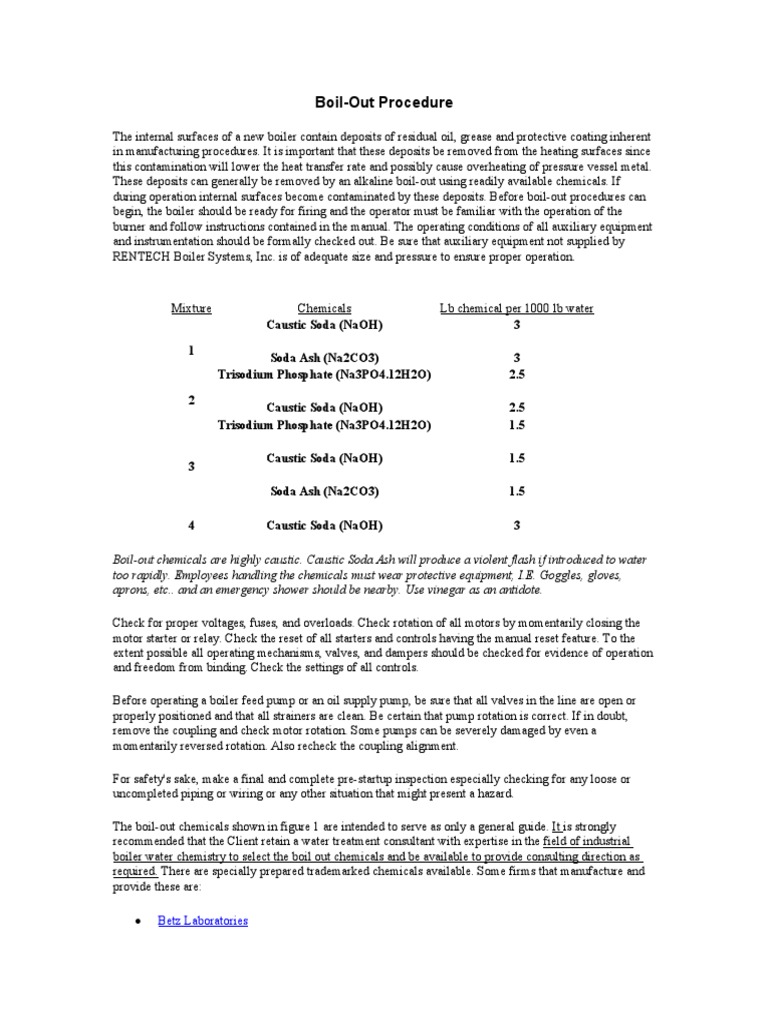 Alkali Boil Out | PDF | Sodium Hydroxide | Boiler