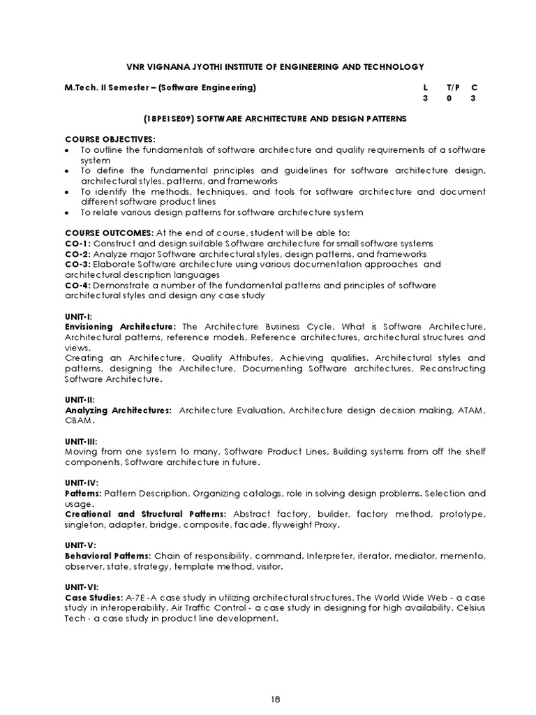 Sadp Syllabus | PDF | Software Architecture | Software Design Pattern