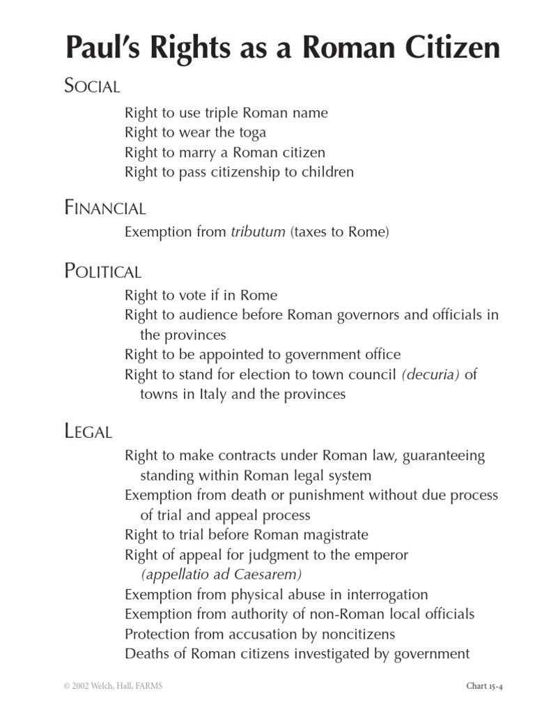 Paul's Rights as a Roman Citizen | PDF