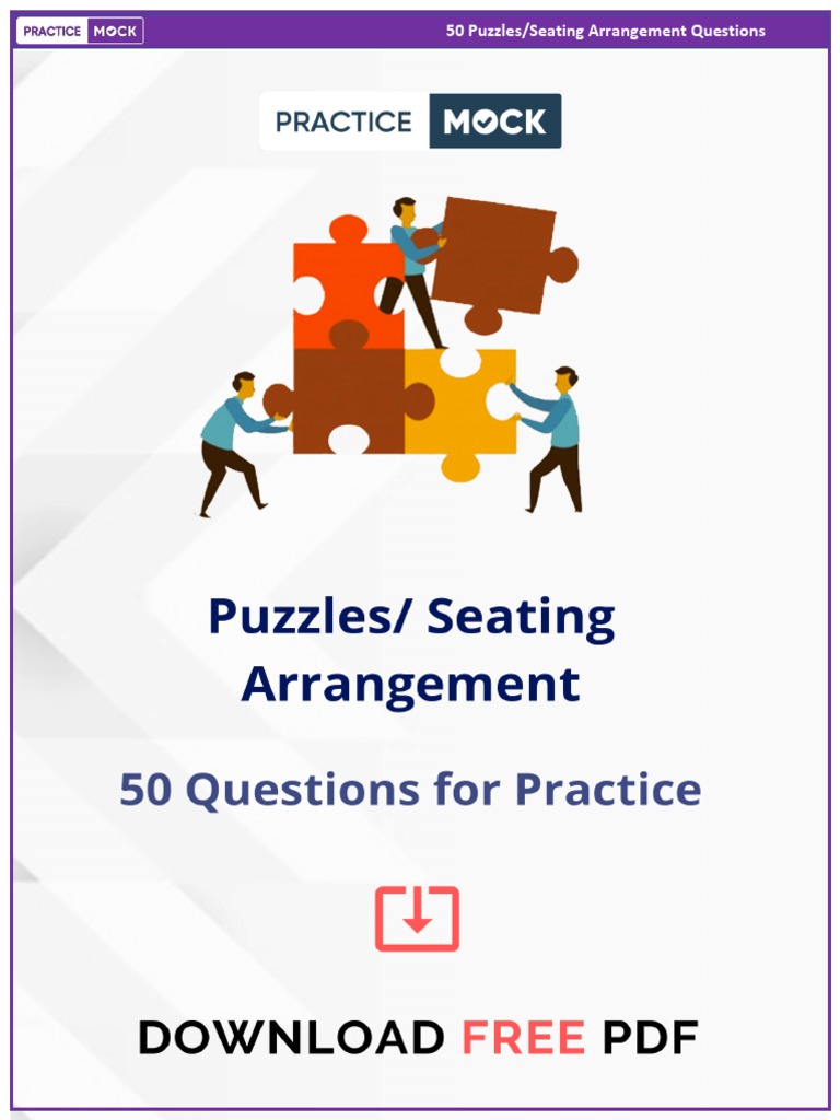 50 Puzzles Seating Arrangement Questions Download PDF Compressed ...