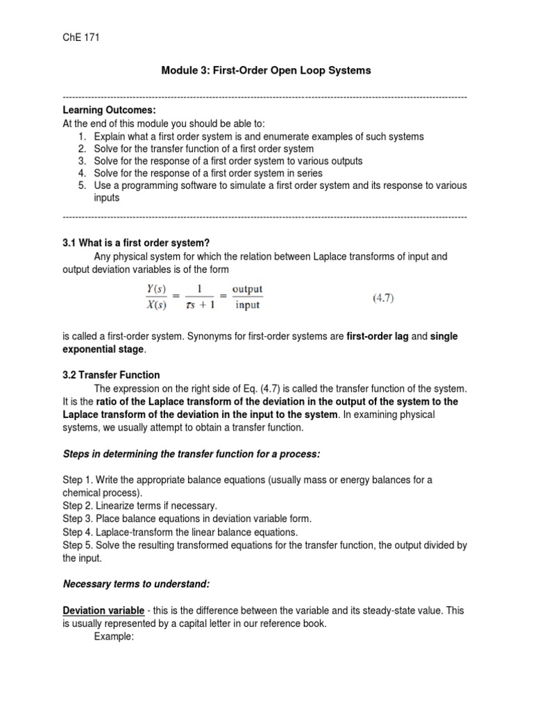 Understanding the Fundamentals of First-Order Systems: Transfer ...