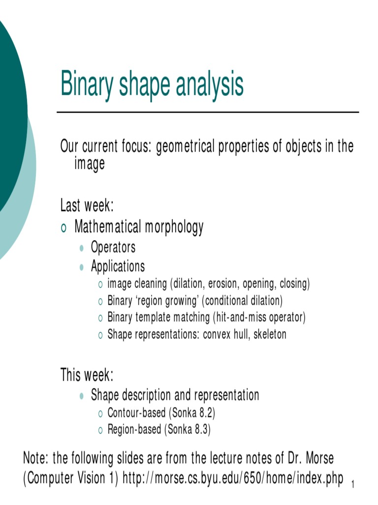 Binary Shape Analysis | PDF | Shape | Tangent