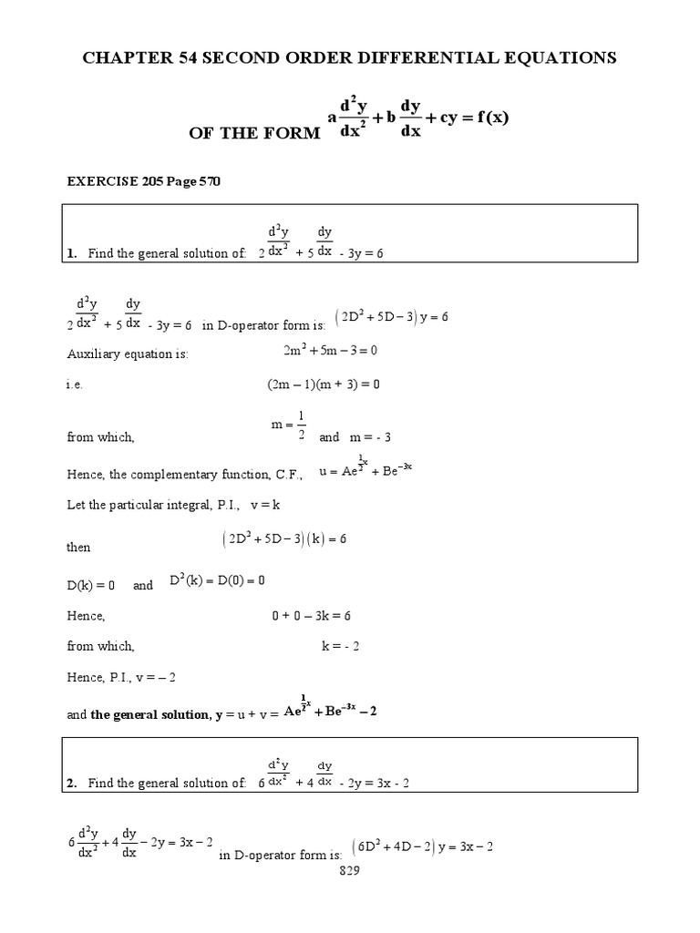 Solving Second Order Linear Differential Equations with Constant ...