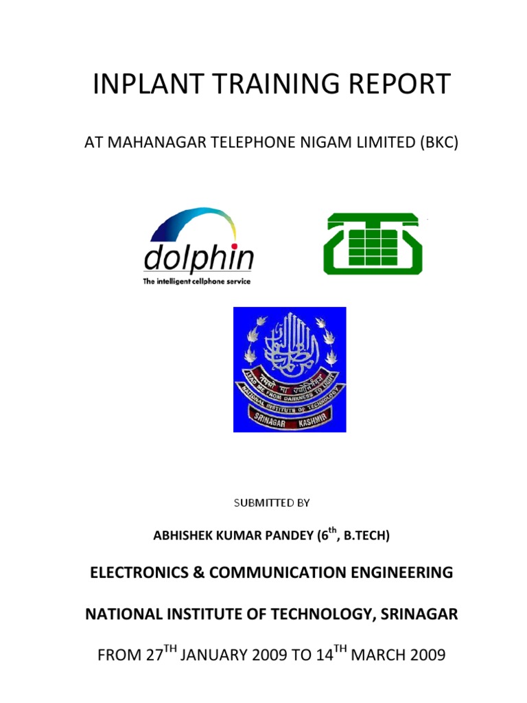 Inplant Training Report | PDF | General Packet Radio Service | Gsm