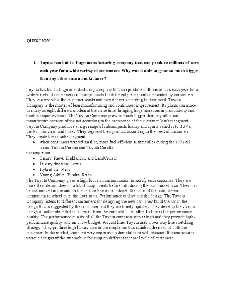 Case Study Toyota | PDF | Toyota | Green Vehicles