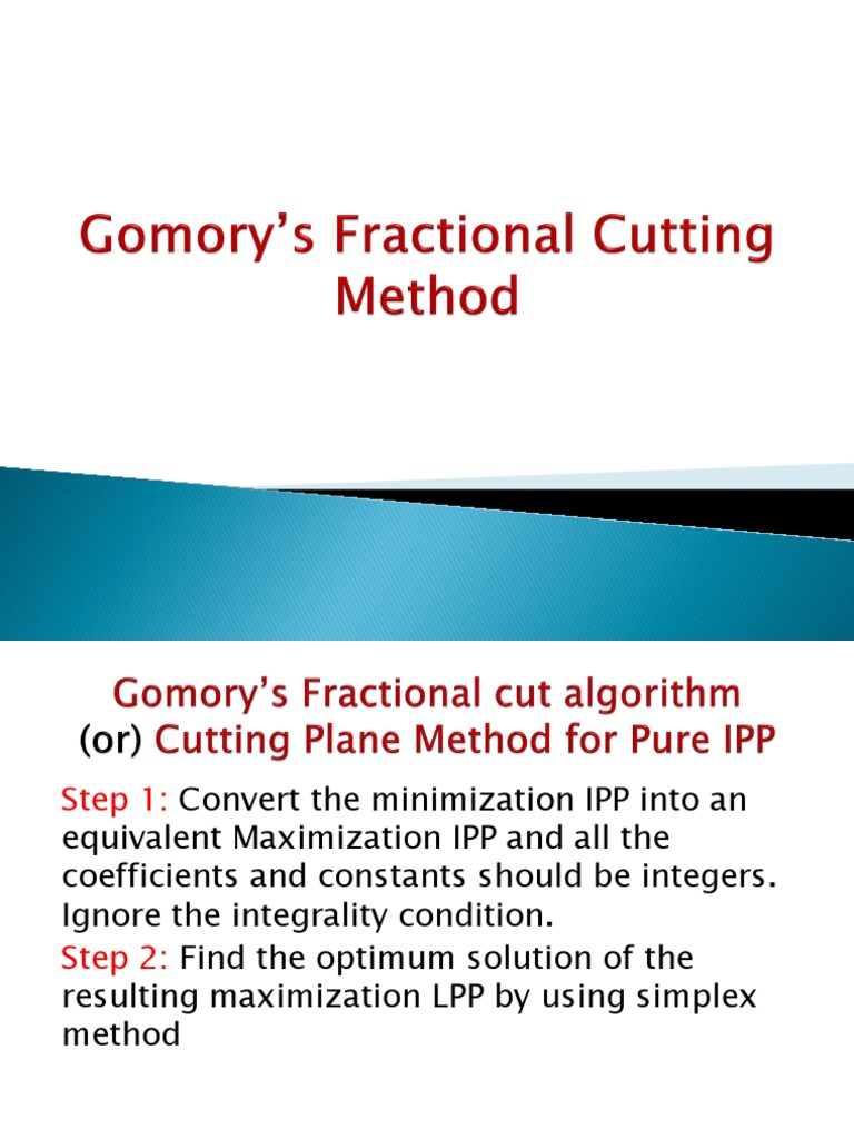 Pure & Mixed IPP Gomory's Cutting | PDF | Mathematical Optimization ...