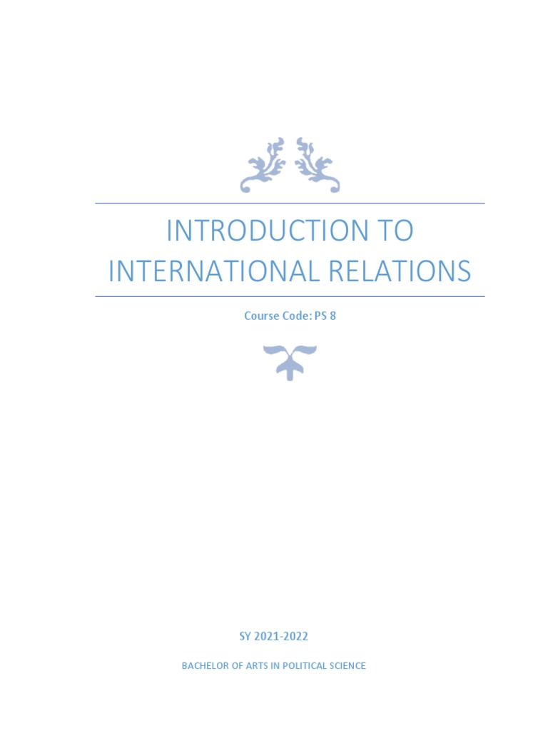 Module in Introduction To International Relations | PDF | International Relations | Gender
