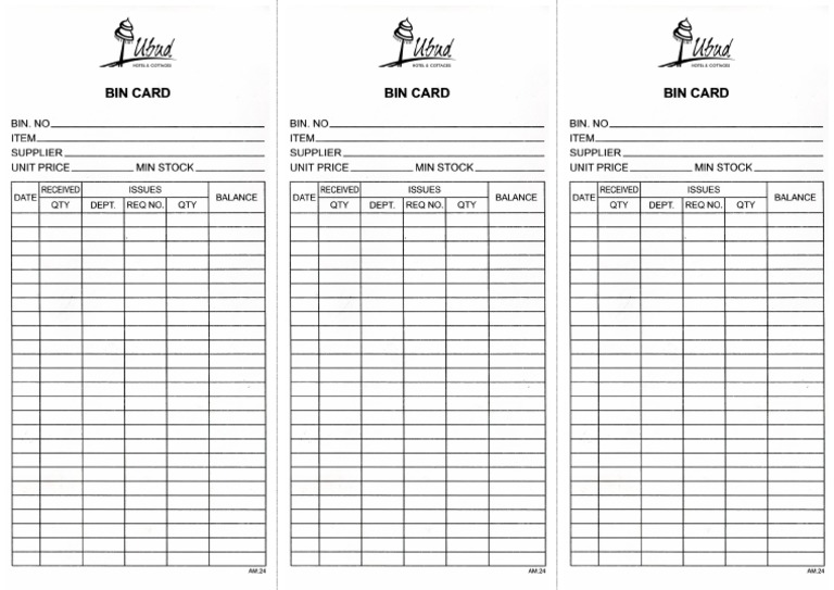 Bin Card | PDF