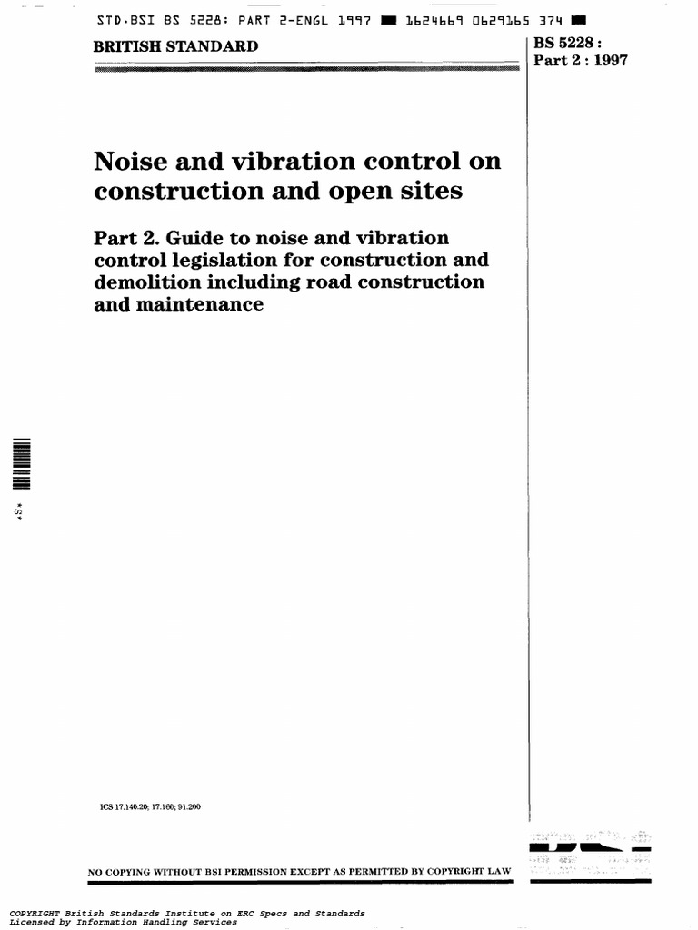 BS 5228-2 1997 | PDF | Noise | Building Insulation