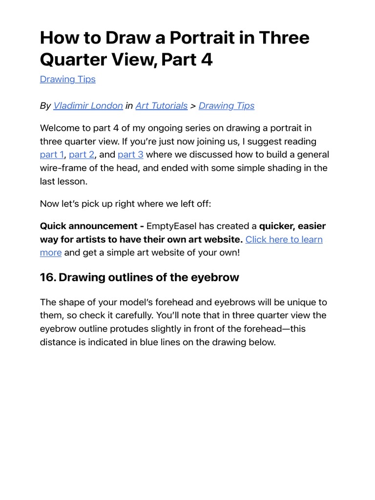 How To Draw A Portrait in Three Quarter View, Part 4 | PDF | Skull ...