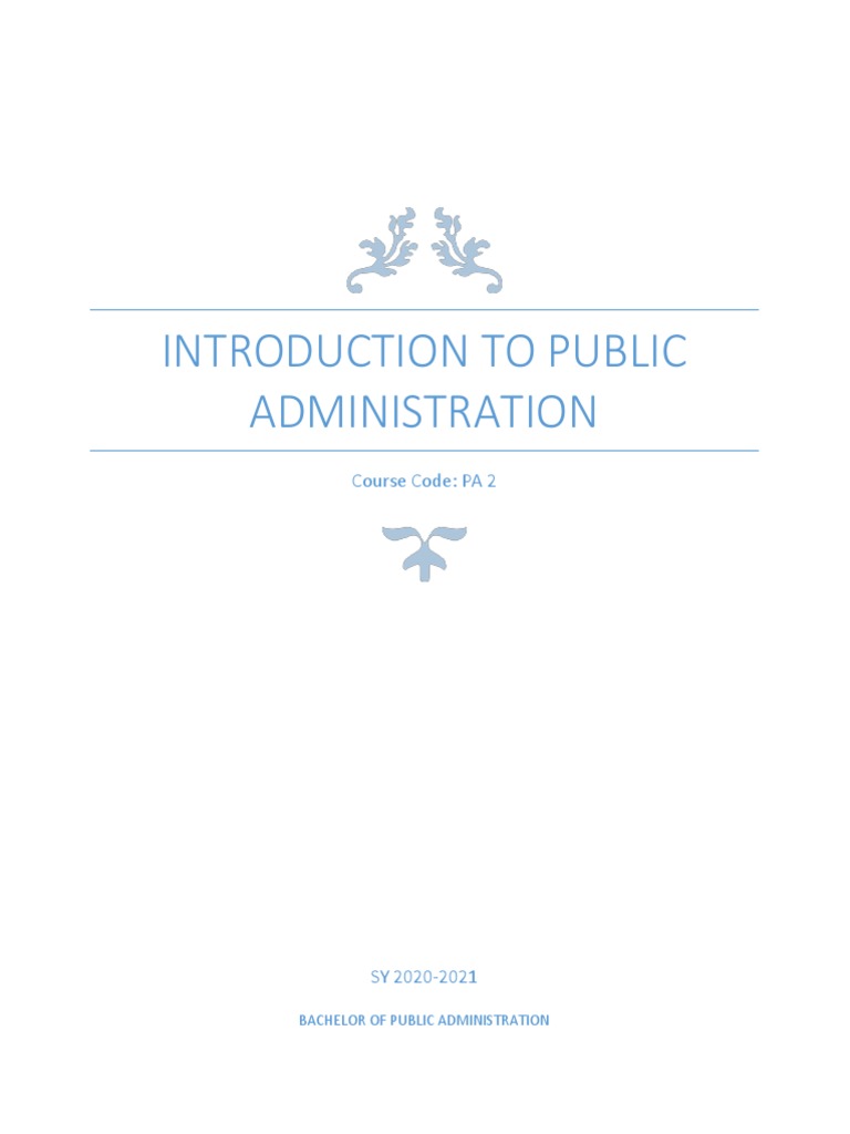 Module in Introduction To Public Administration | PDF | Public ...