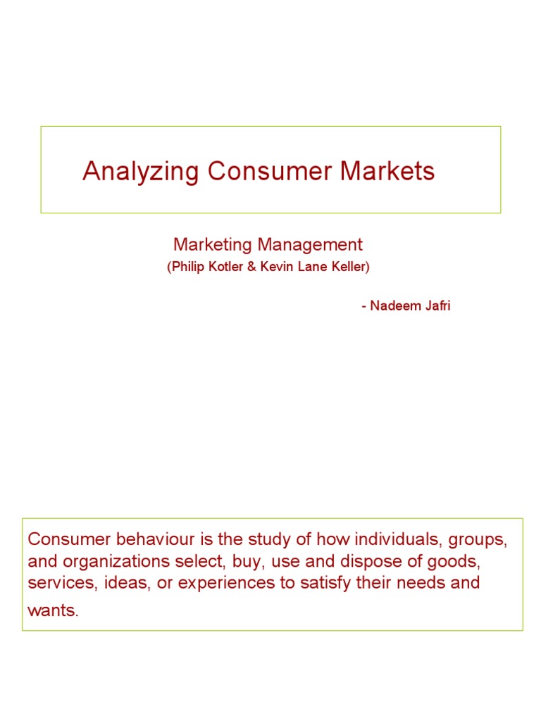 Analyzing Consumer Markets: Marketing Management | PDF | Consumer ...