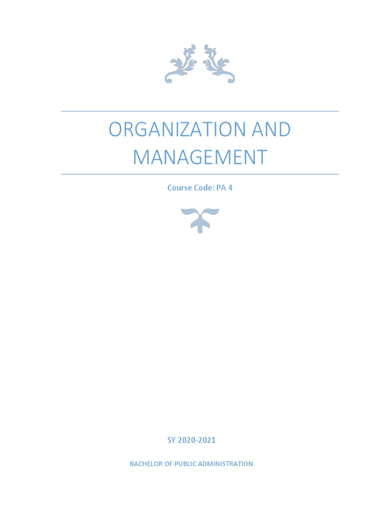 Module in Organization and Management | PDF | Organizational Behavior ...