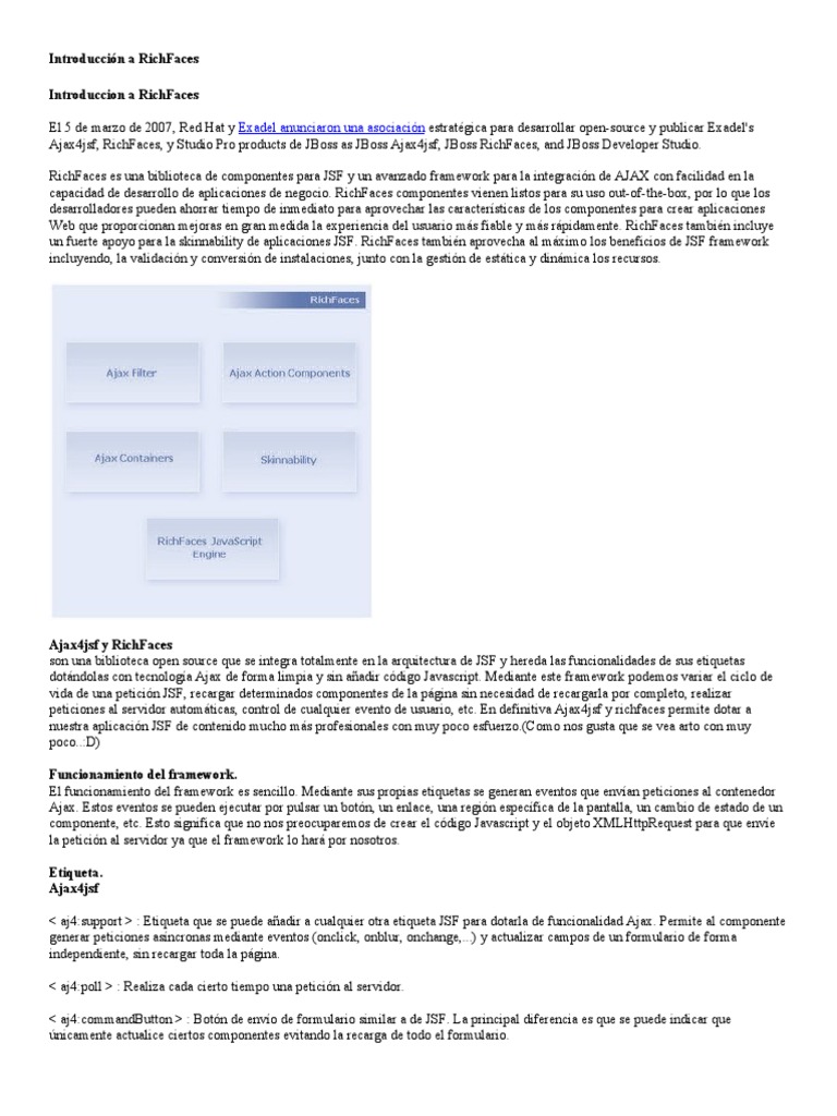 Introducción A RichFaces | PDF | Ajax (Programación) | Vuelo salvaje