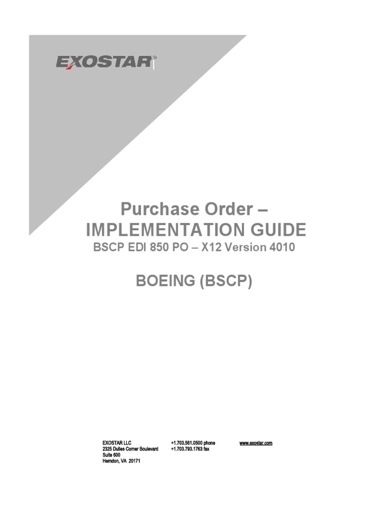 BSCP EDI 850 Purchase Order IG V1.3 | PDF | Use Tax | Electronic Data Interchange
