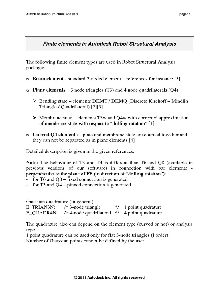 Finite Elements in Autodesk Robot Structural Analysis | PDF ...