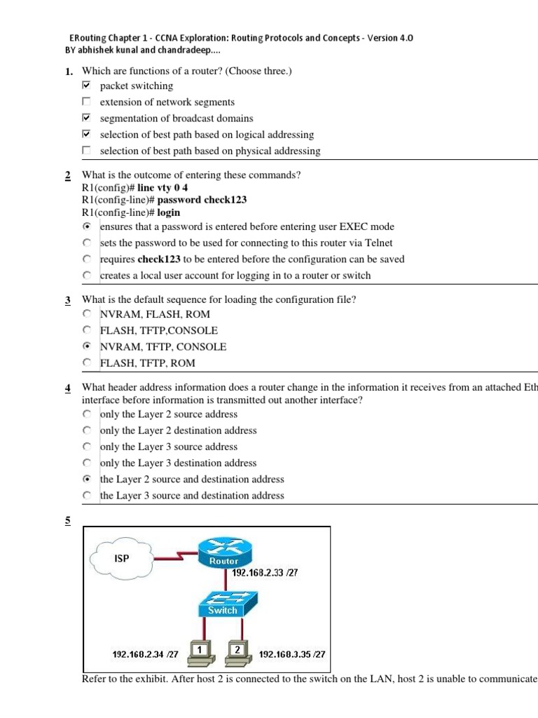 Erouting Chapter 1 - Ccna Exploration: Routing Protocols and Concepts - Version 4.0 by Abhishek ...