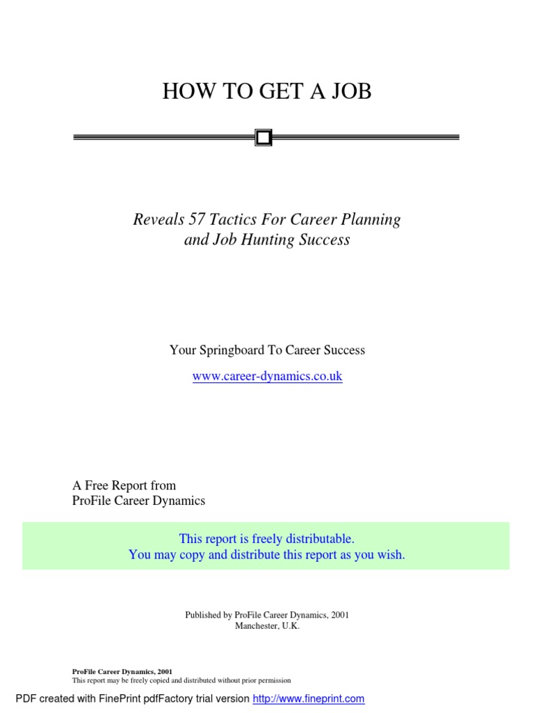 How To Get A Job | PDF