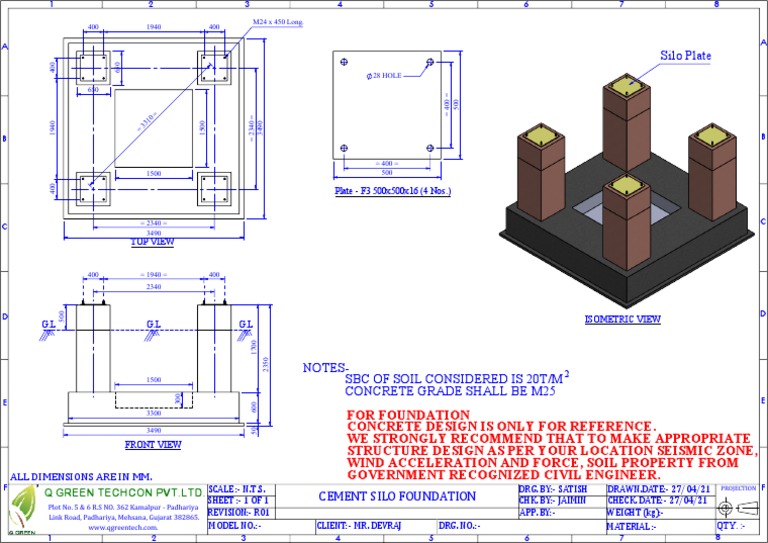 Cement Silo Foundation (r01) | PDF | Civil Engineering | Economic Sectors