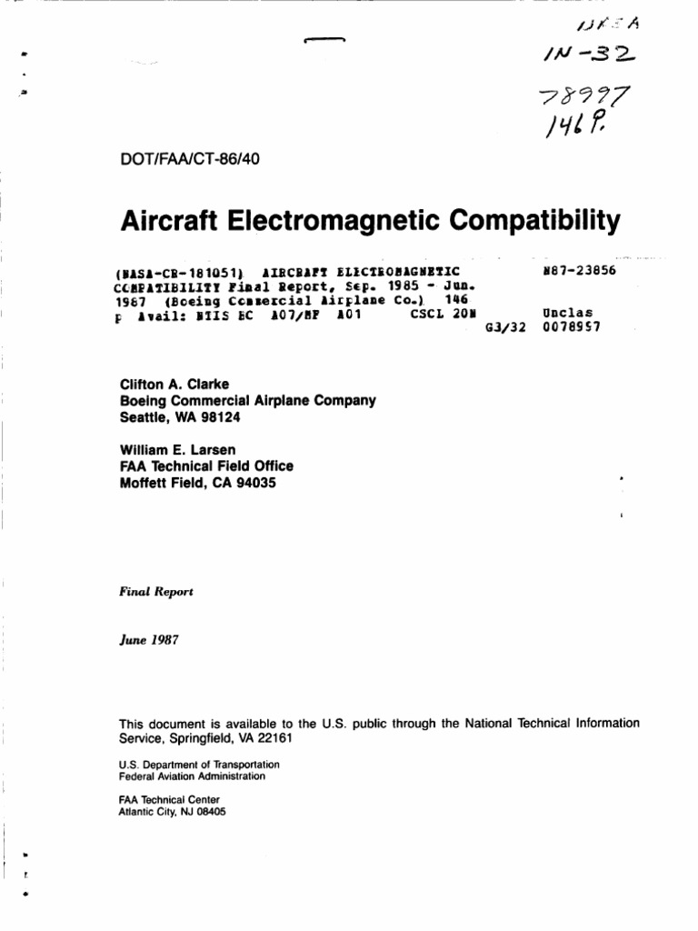 Aircraft EMC Analysis and Guidelines | PDF | Electromagnetic ...