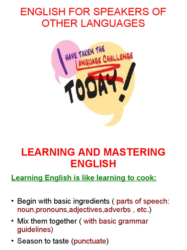 Learning English As A Second Language | PDF | Pronoun | English Language