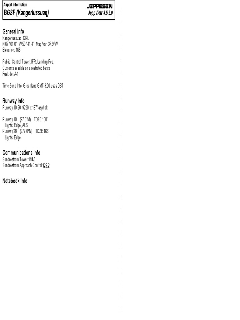 BGSF (Kangerlussuaq) : General Info | Download Free PDF | Navigation ...