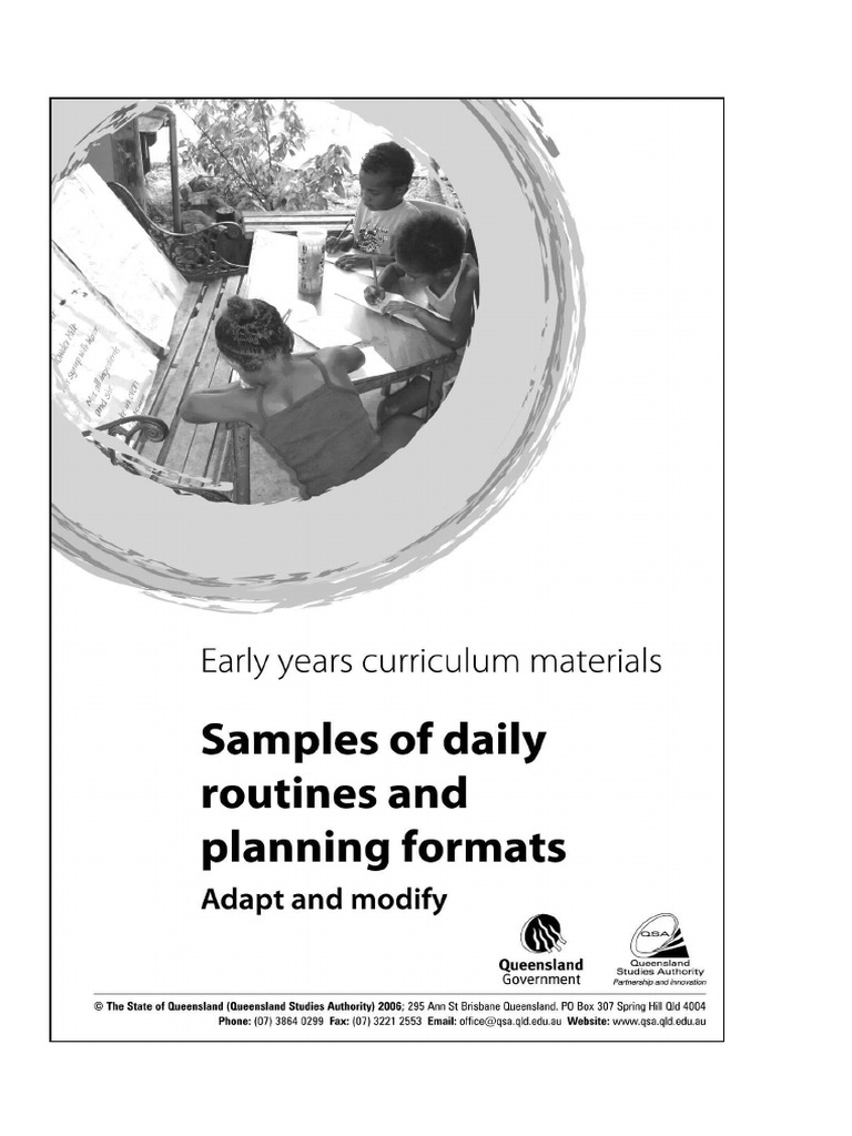 Ey Daily Routines Formats | PDF | Teachers | Curriculum