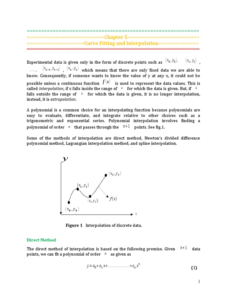 CH 5 Interpolation, Approximation and Curve Fitting | PDF ...