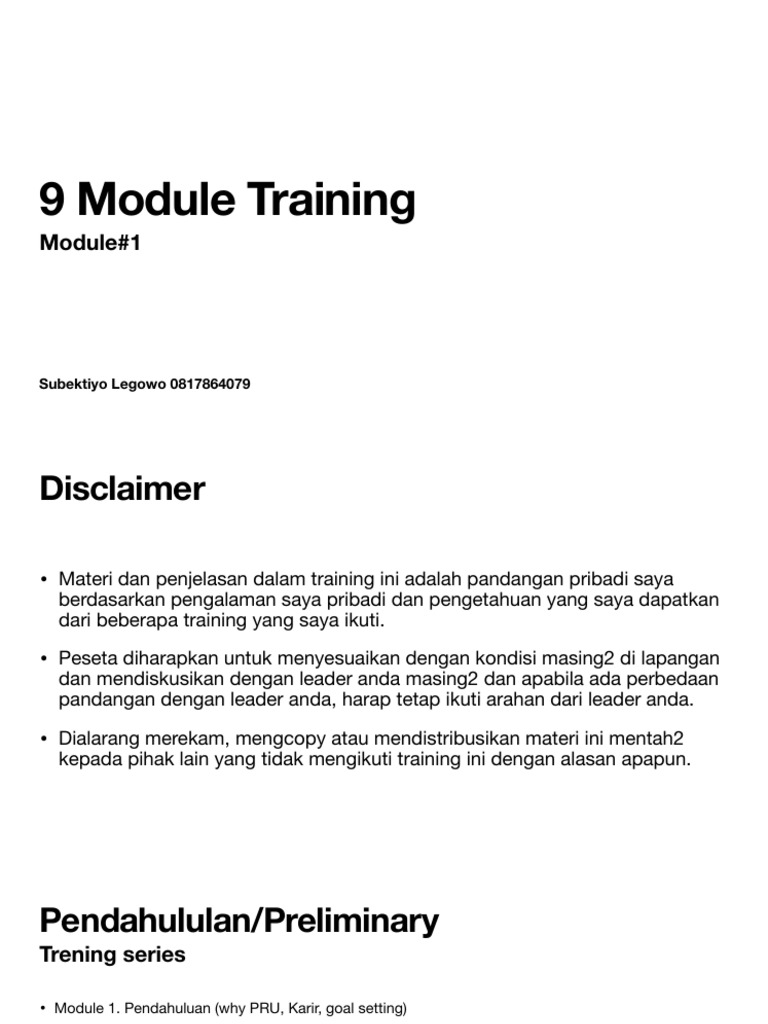 1 - 9 Modul Trening | PDF
