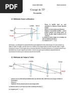Compte Rendu TP Optique - Focométrie | PDF | Optique