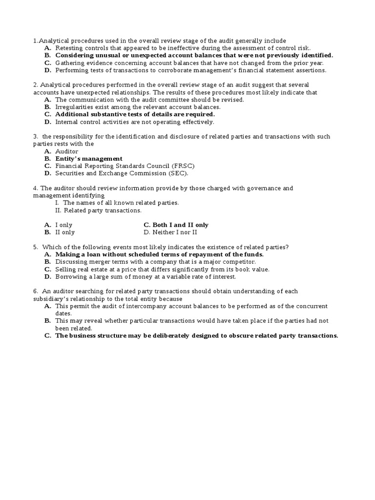 Analytical Procedures Used in The Overall Review Stage | Download Free ...