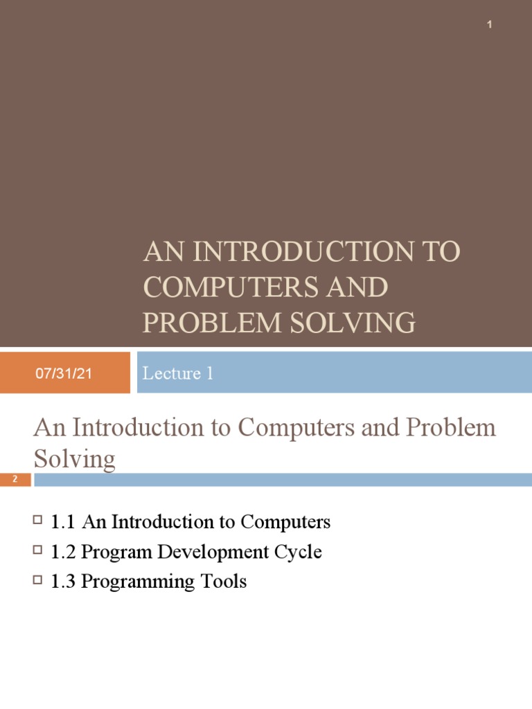 An Introduction To Computers and Problem Solving | PDF | Computer ...