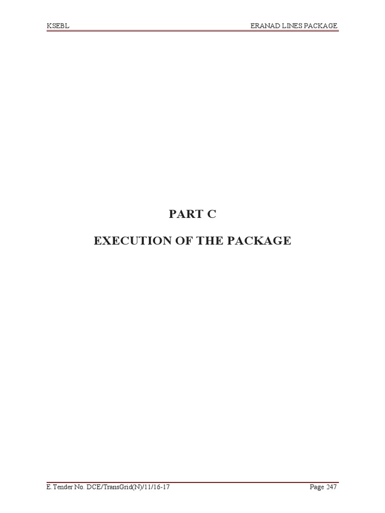 KSEBL - Technical Specification For Execution of Pakage | PDF