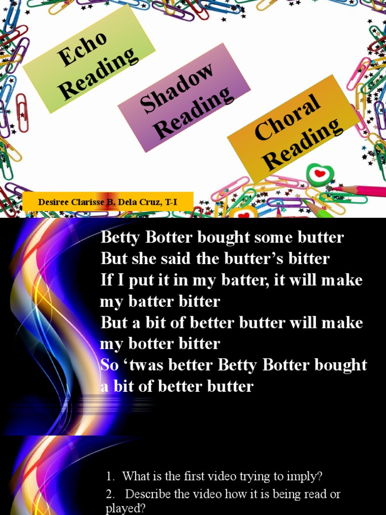 Ec Ho Re Adi NG SH Ado W Re Adi NG CH Ora L Re Adi NG: Desiree Clarisse ...