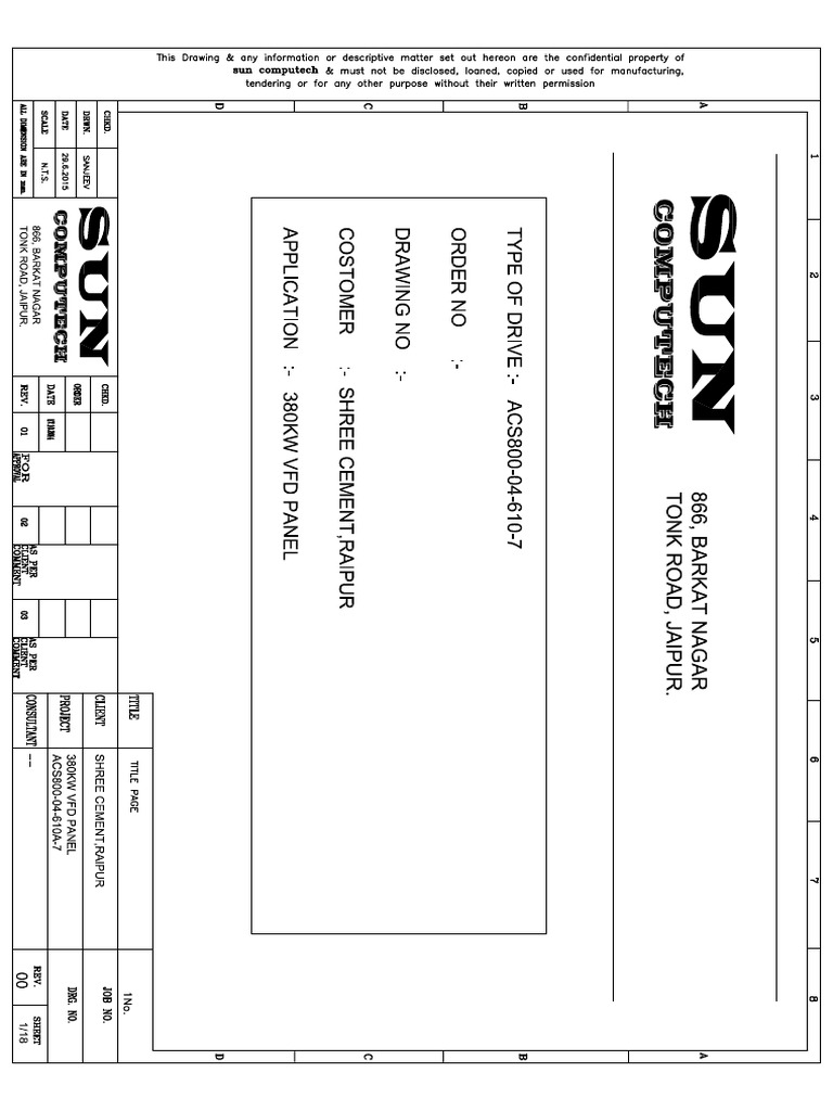 380kw Acs800 VFD Panel Drawing | PDF