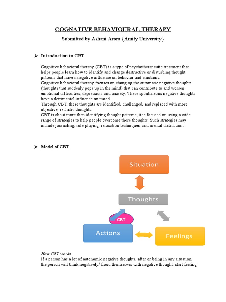 Cognative Behavioural Therapy | PDF | Cognitive Behavioral Therapy ...