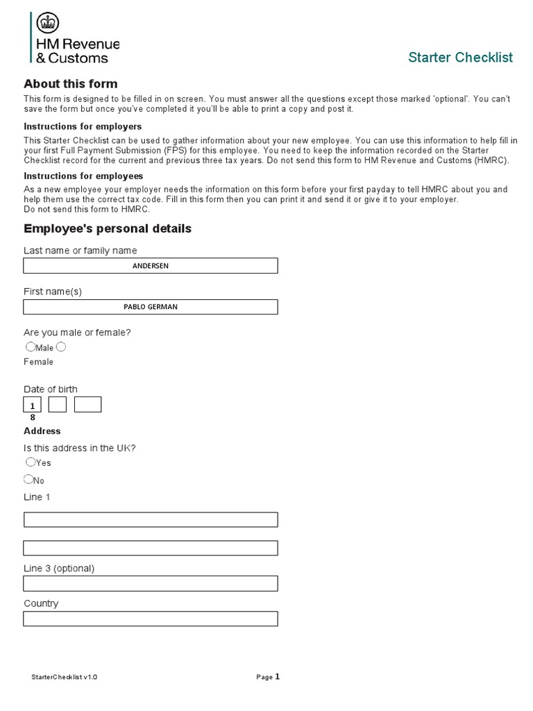 000 - P46 New Starter Checklist | PDF | Student Loan | Loans