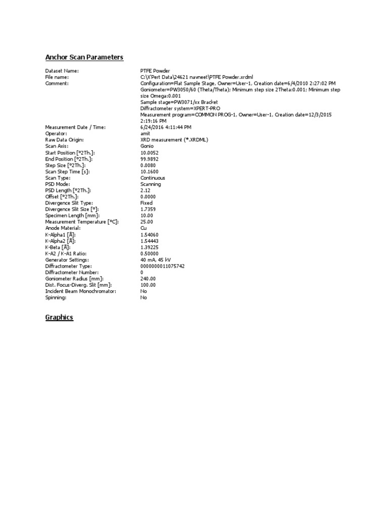 Anchor Scan Parameters | PDF