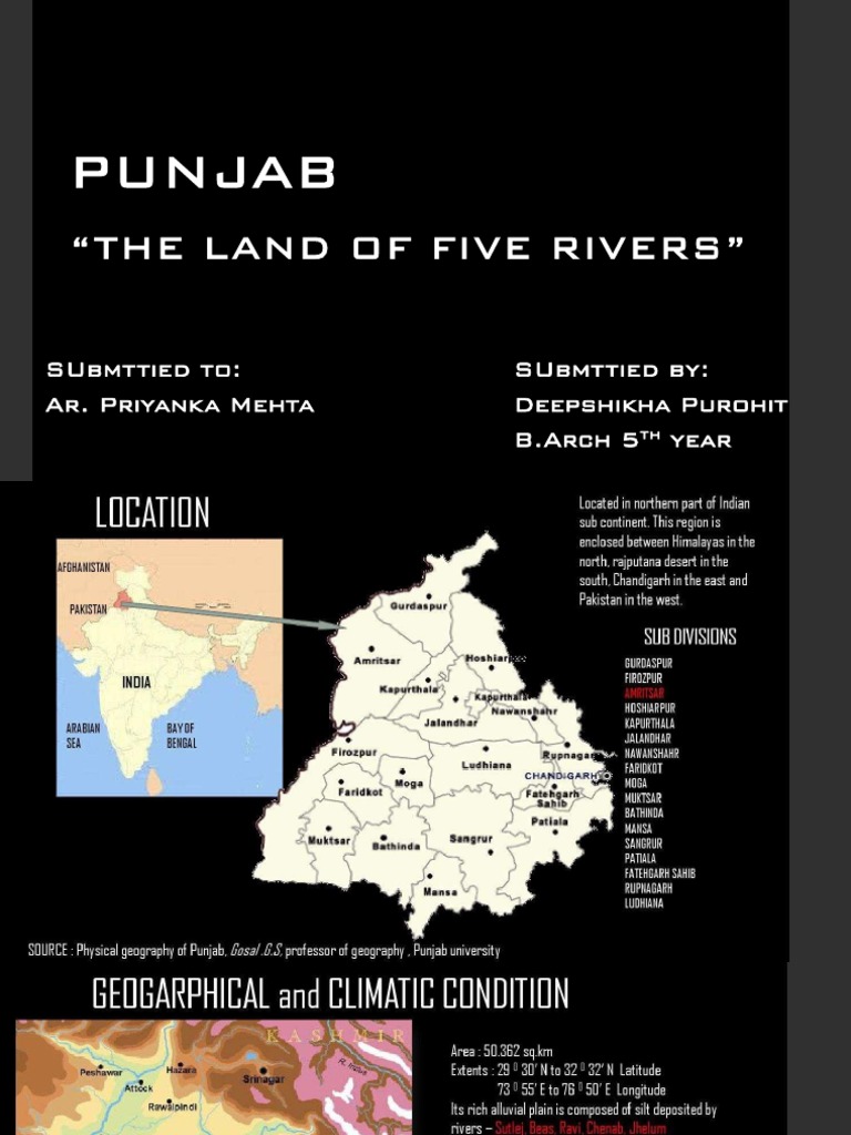 Punjab: "The Land of Five Rivers" | PDF | Punjab | Guru Granth Sahib