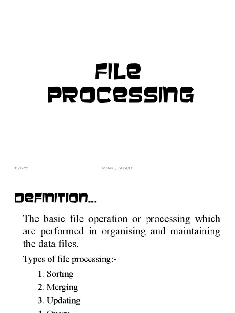 8 File Processing Pdf Computer Science Algorithms
