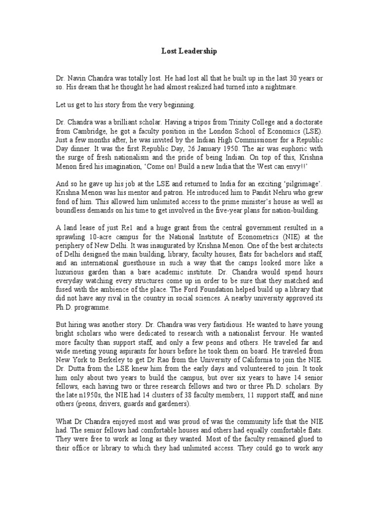 9 Case Study On Lost Leadership | PDF