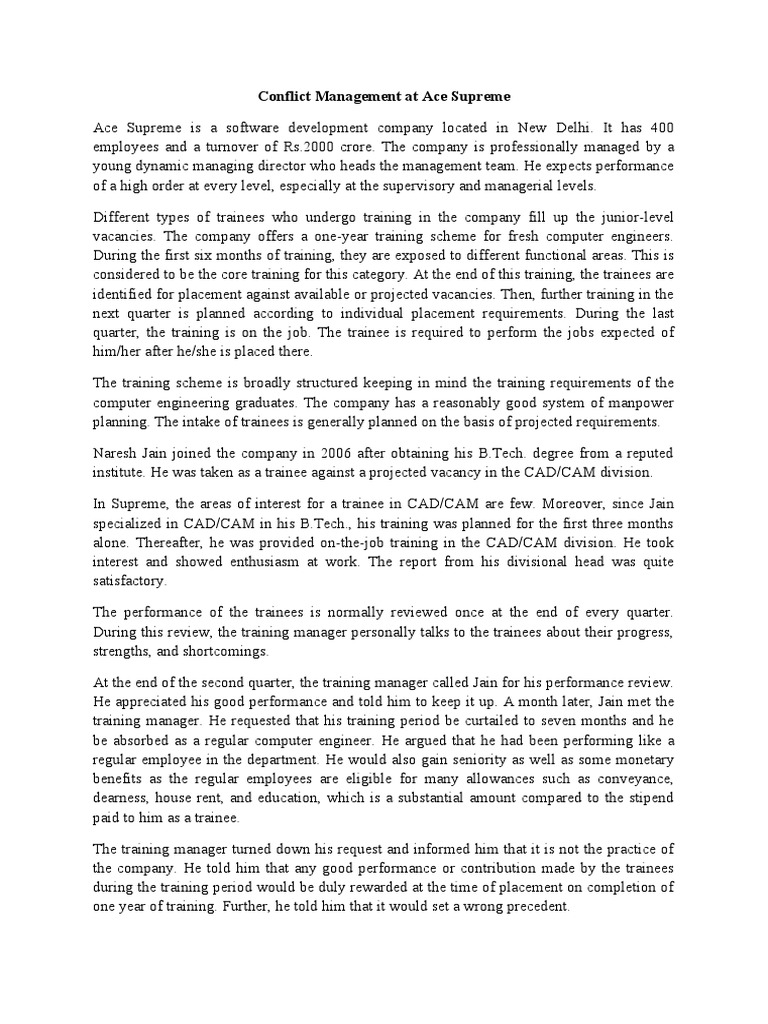 10 Case Study On Conflict Management 1 | PDF | Employment | Business