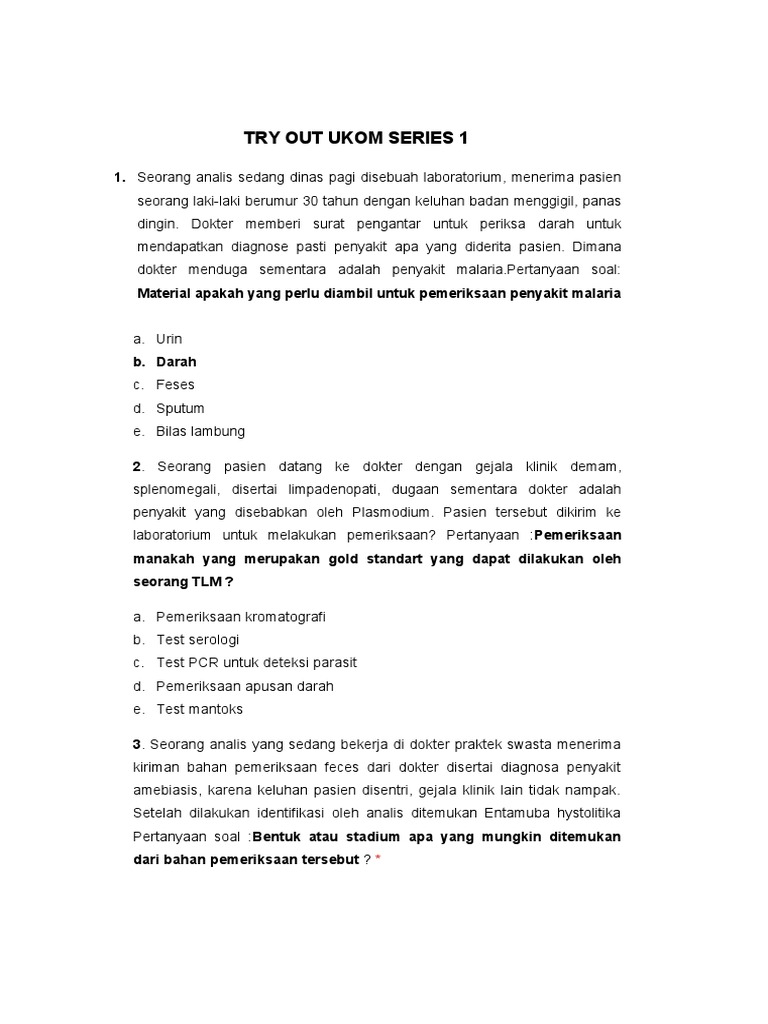 Try Out Ukom Series 1 | PDF