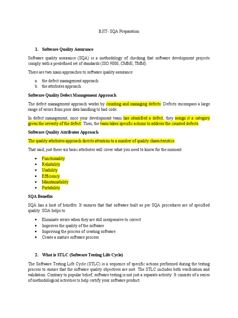 SQA Preparation | PDF | Software Testing | Agile Software Development
