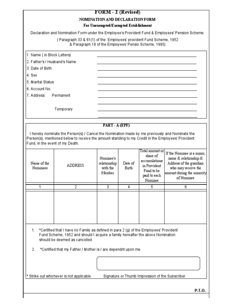 FORM - 2 (Revised) | PDF | Pension | Government