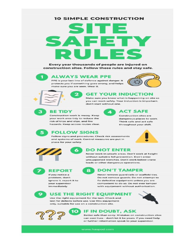 Construction Site Safety Rule | PDF
