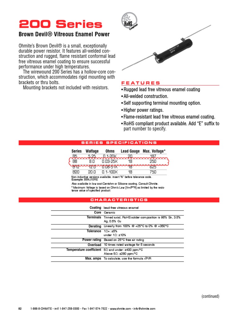 Bleeder Resistor Catalogue | PDF | Resistor | Materials