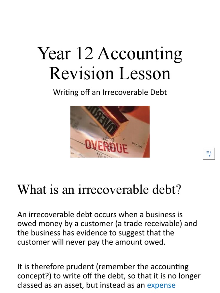 Writing Off An Irrecoverable Debt | PDF